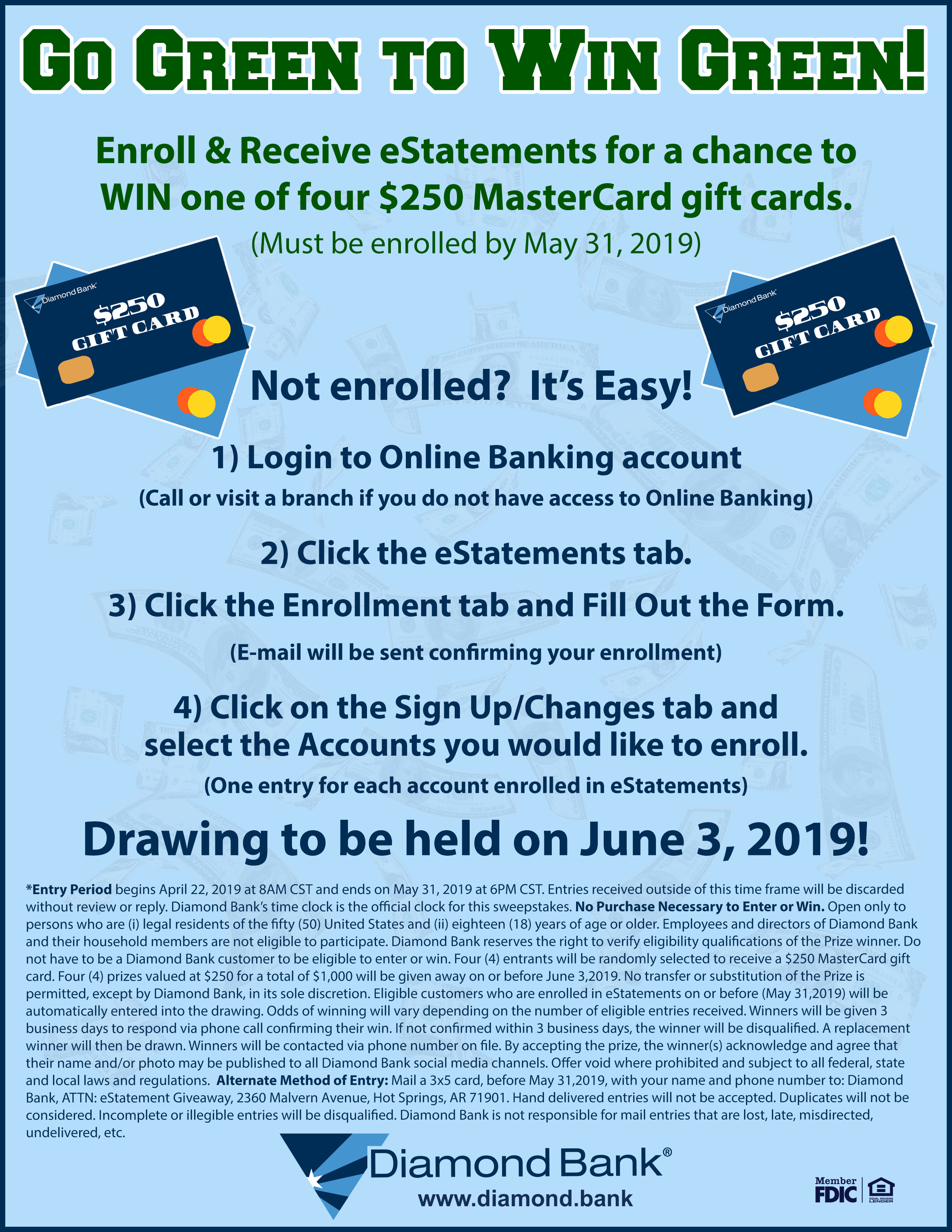 $250 eStatements Giveaway › Diamond Bank